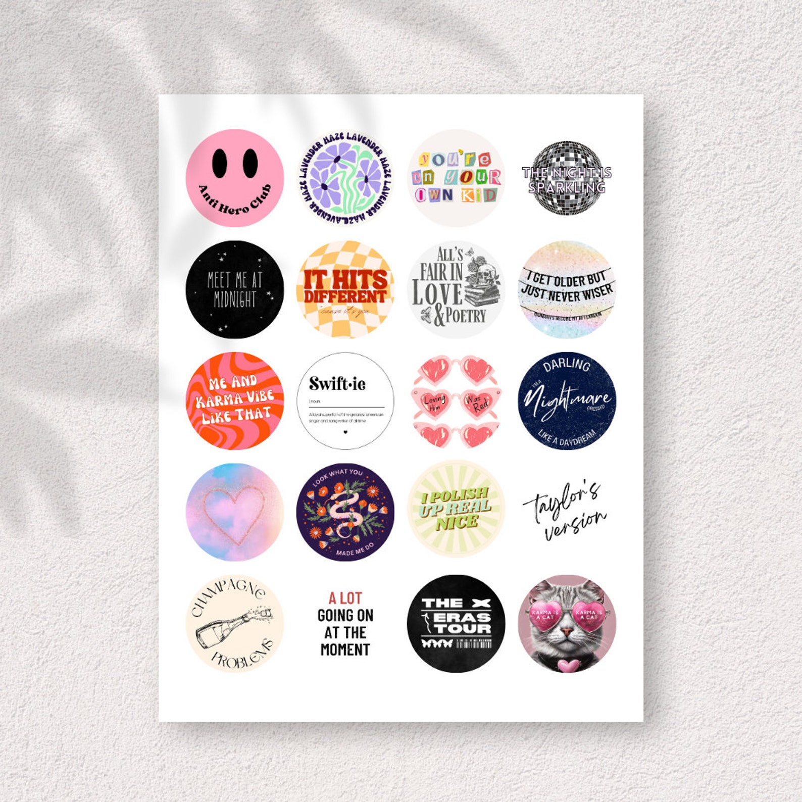 Taylor Swift Downloadable MEGA 100 Sticker Pack the Eras Tour Sticker ...