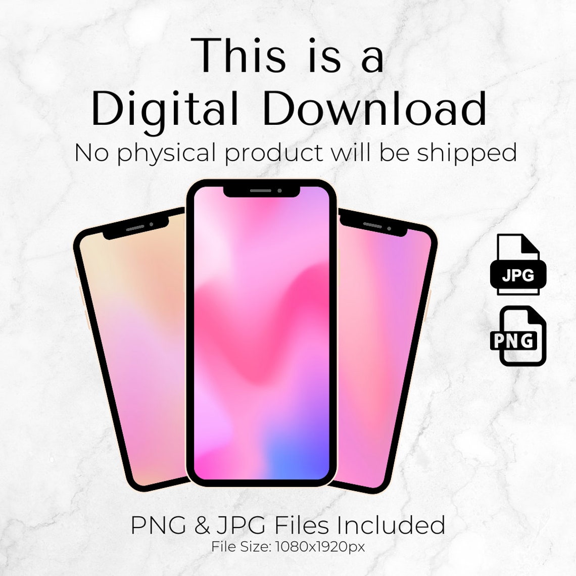 Gradient Pink Aesthetic Wallpaper Lockscreen Phone Wallpaper Digital ...