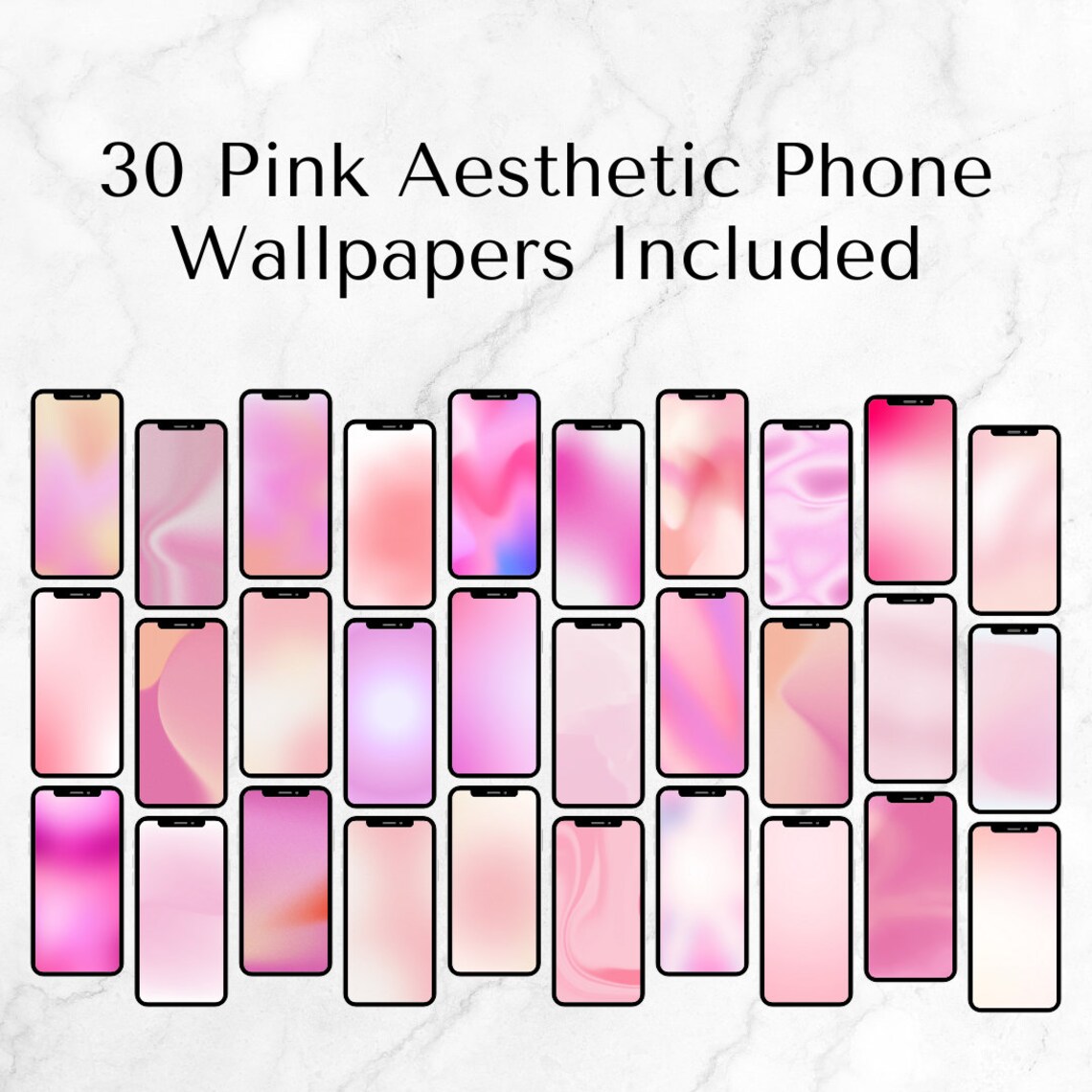 Gradient Pink Aesthetic Wallpaper Lockscreen Phone Wallpaper Digital ...