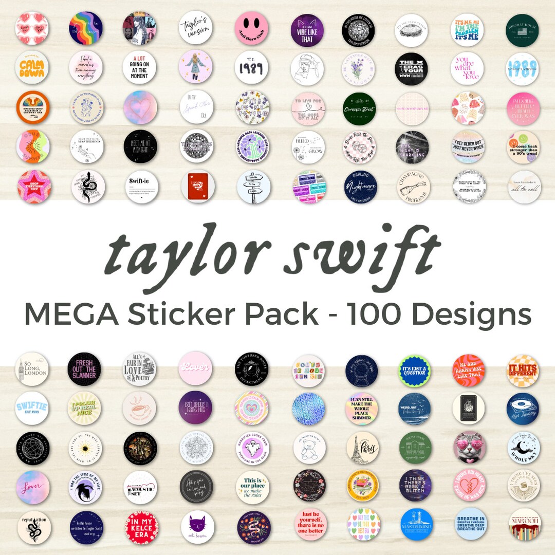 Taylor Swift Downloadable MEGA 100 Sticker Pack the Eras Tour Sticker ...