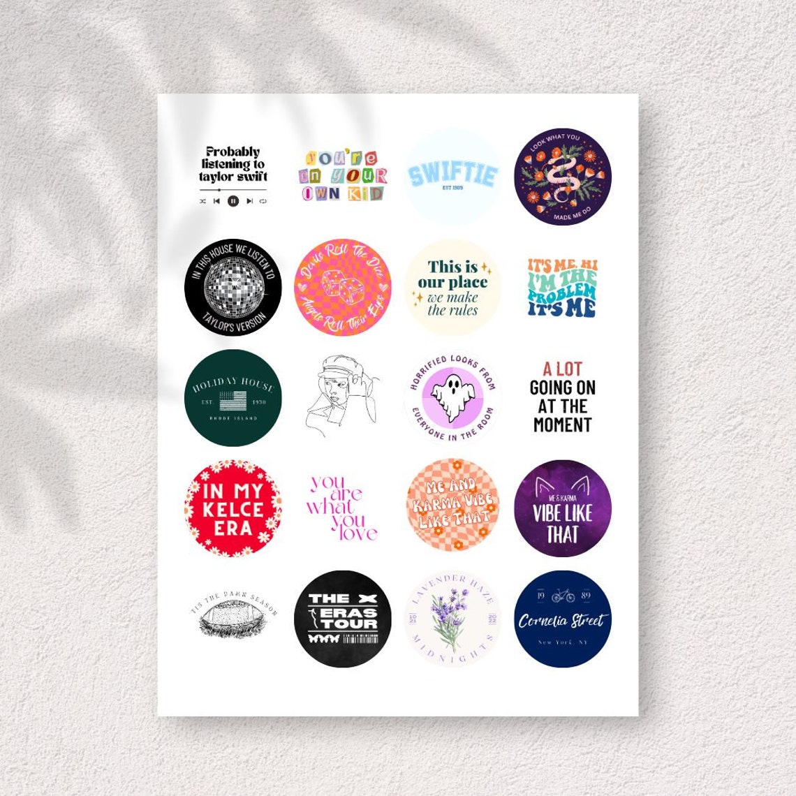 Taylor Swift Sticker Pack the Eras Tour Sticker Bundle JPG PNG Digital ...