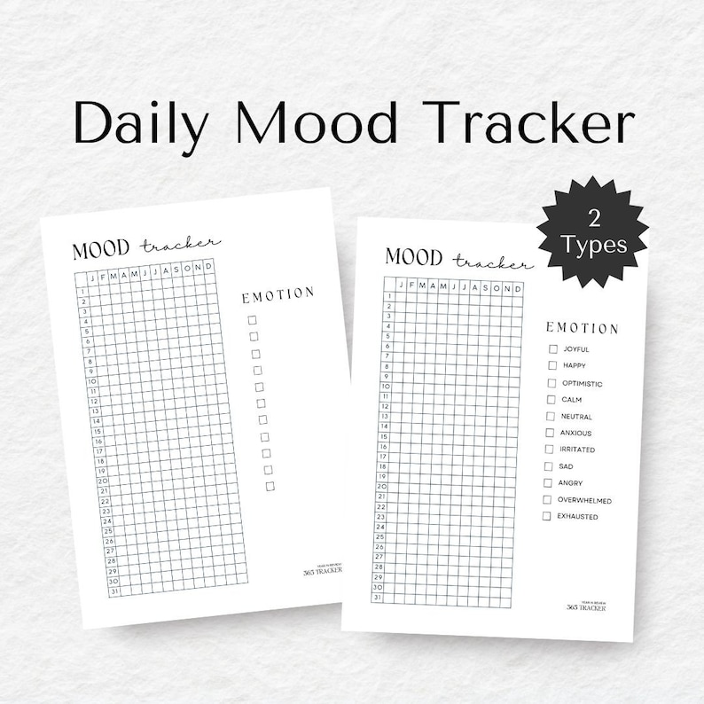 Mood Tracker Digital Download Mental Health Journal Printable Tracker ...
