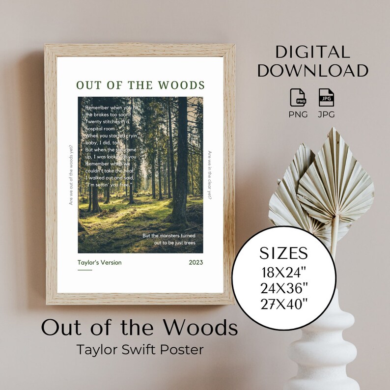 Out of the Woods Taylor Swift Poster Digital Download Taylor Swift ...