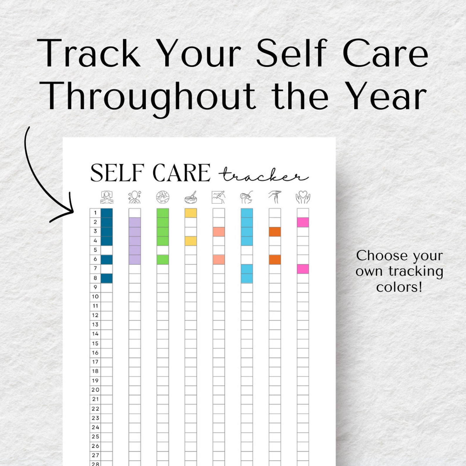 Monthly Self-care Tracker Bundle Beauty, Wellness Digital Download PDF ...