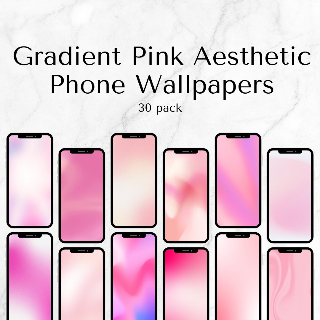 Gradient Pink Aesthetic Wallpaper Lockscreen Phone Wallpaper Digital ...