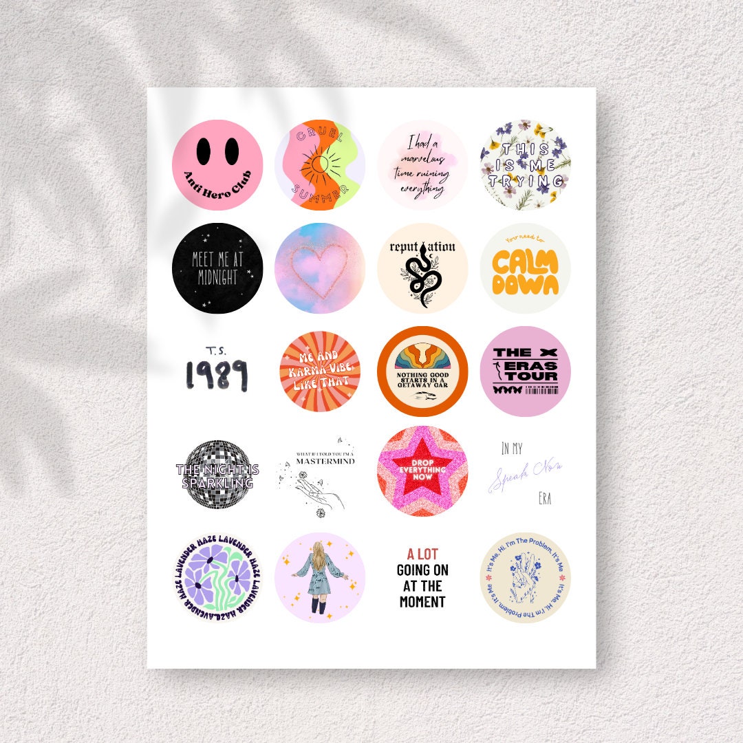 Taylor Swift Downloadable Sticker Pack the Eras Tour Sticker Bundle JPG ...