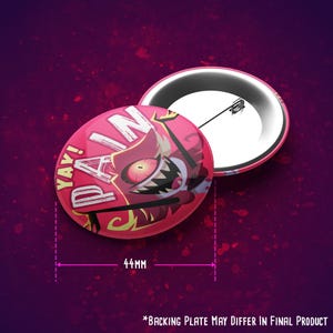 Alastor 4x Badge Set - Hazbin Hotel Character Collection | 44mm Fan Art ...