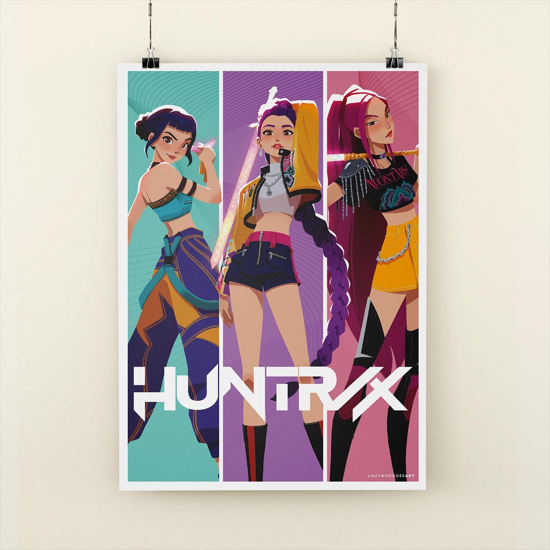 Huntrix - K-pop Demon Hunters A4 Art Poster Print - Etsy