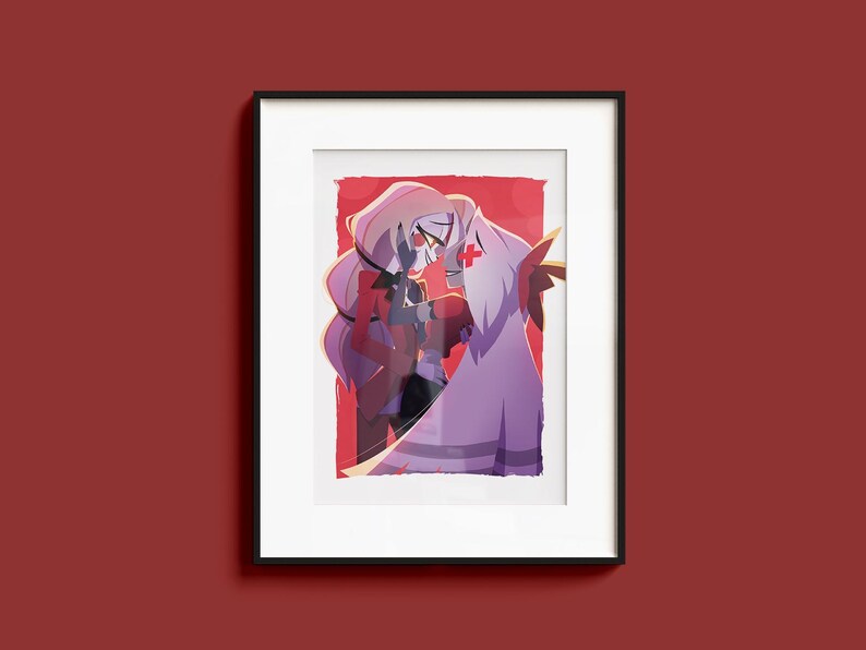 Charlie & Vaggie Art Print | Hazbin Hotel Fan Art | A4 + 8×10" - Etsy