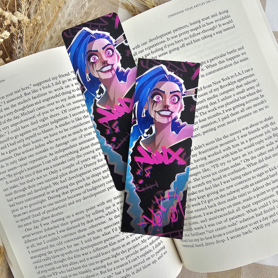 Jinx Neon Graffiti Bookmark - Arcane-inspired Art | Bold and Vibrant ...