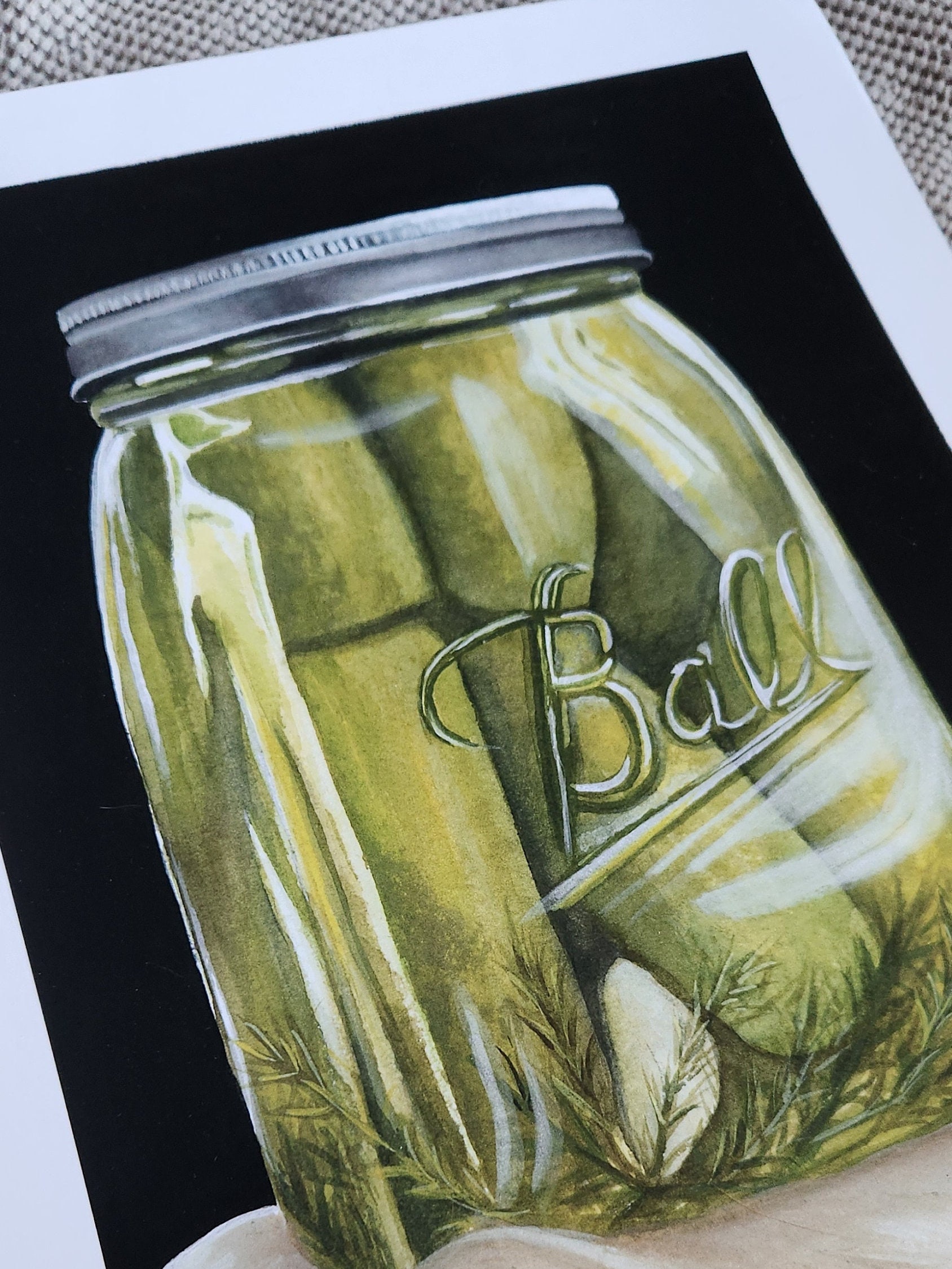 Pickle Jar Art Print / Pickle Art / Kitchen Decor / Foodie Art Print ...