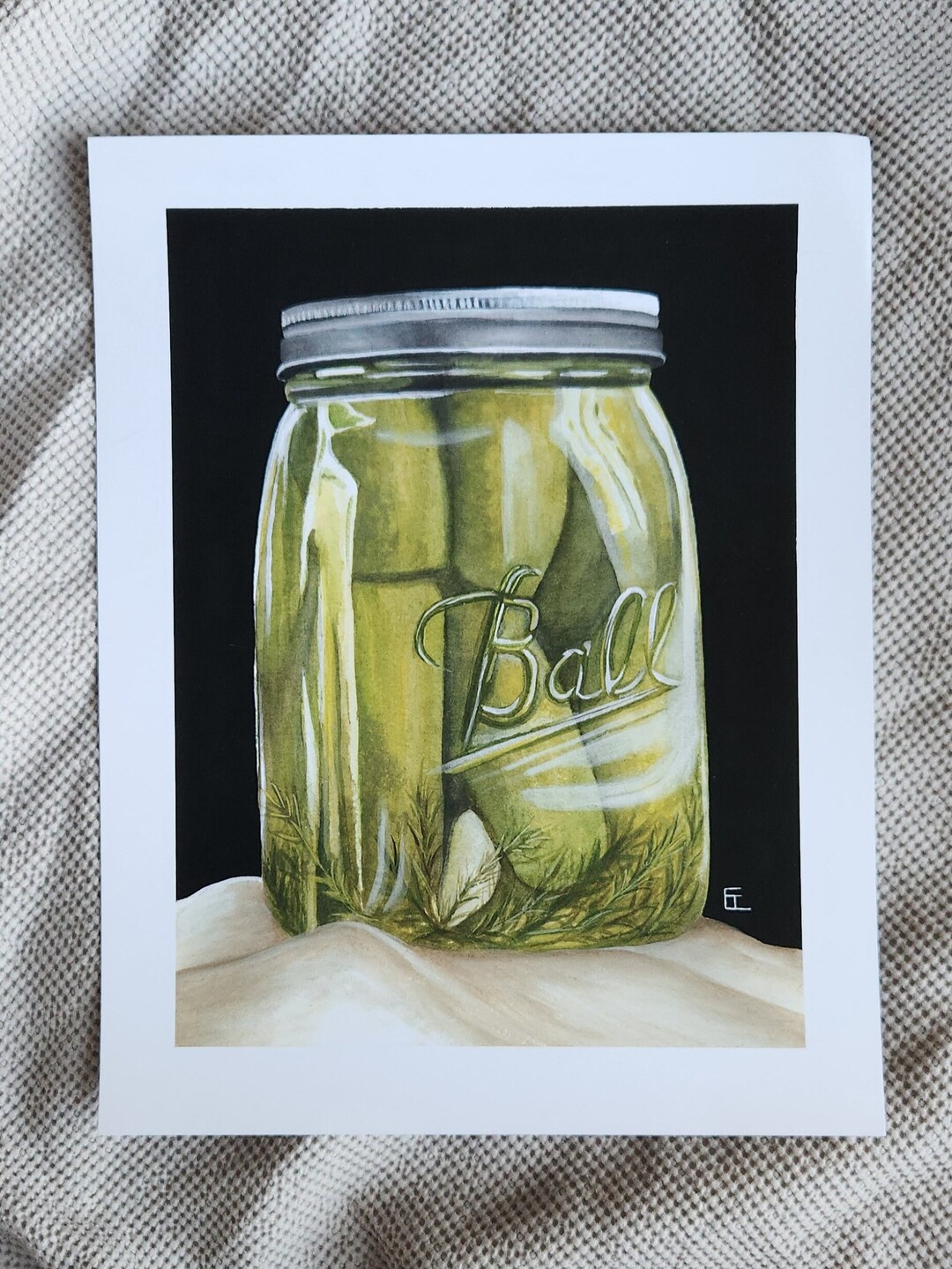 Pickle Jar Art Print / Pickle Art / Kitchen Decor / Foodie Art Print ...