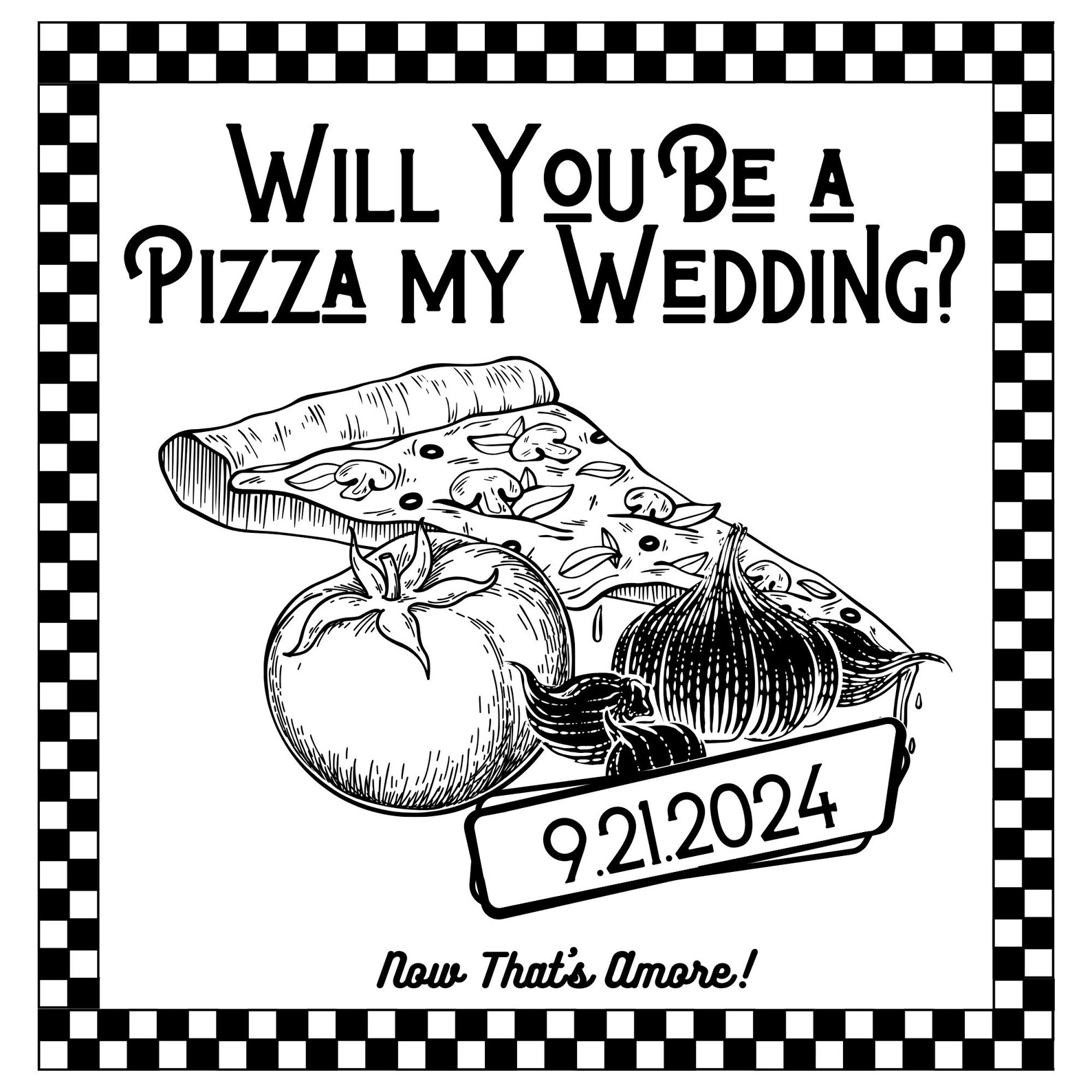 Custom Wedding Pizza Box Template - Etsy