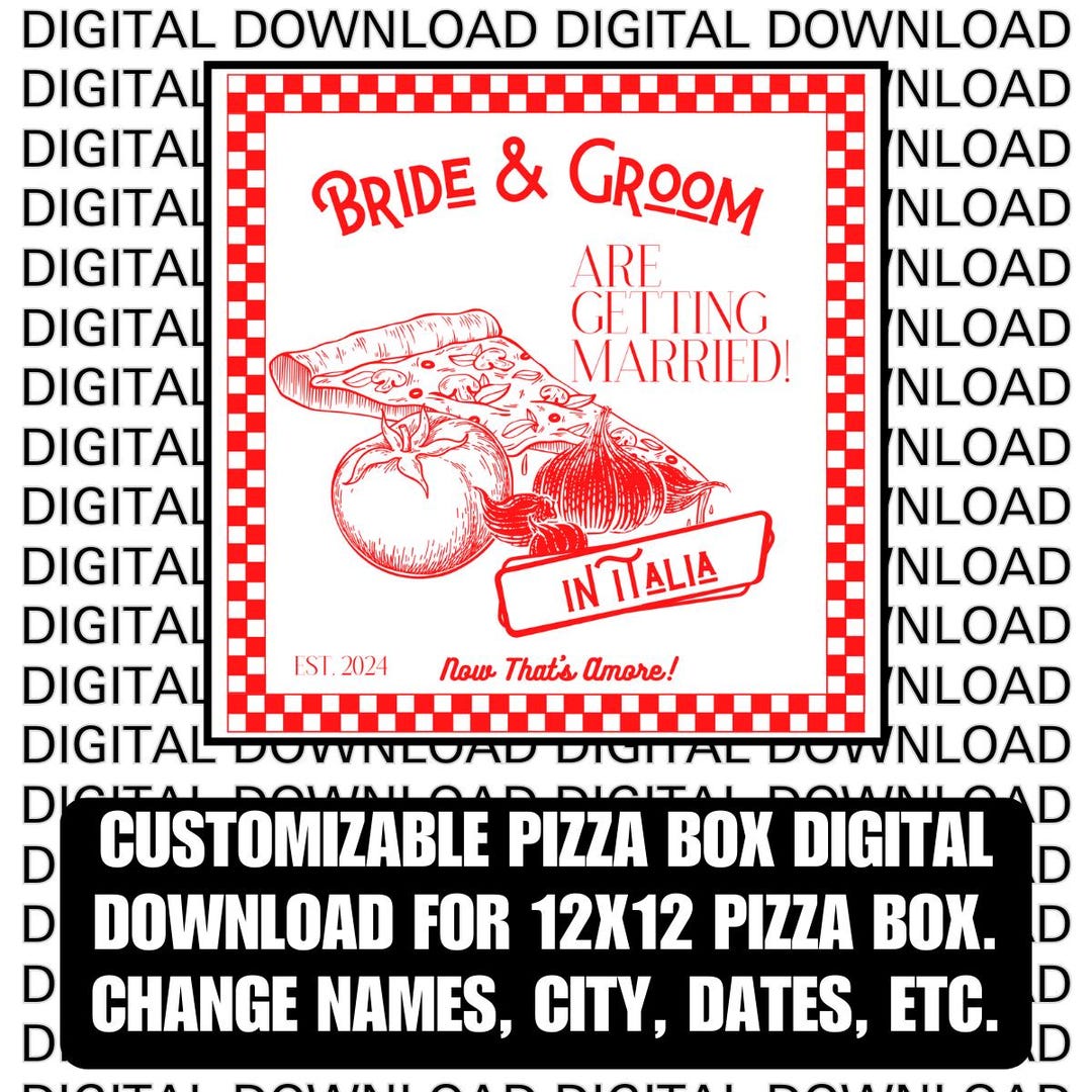 Custom Wedding Pizza Box Template - Etsy