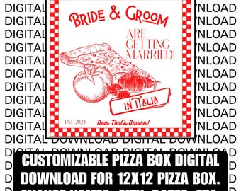 Wedding Pizza Box Topper Template | Custom Pizza Box Design Topper ...