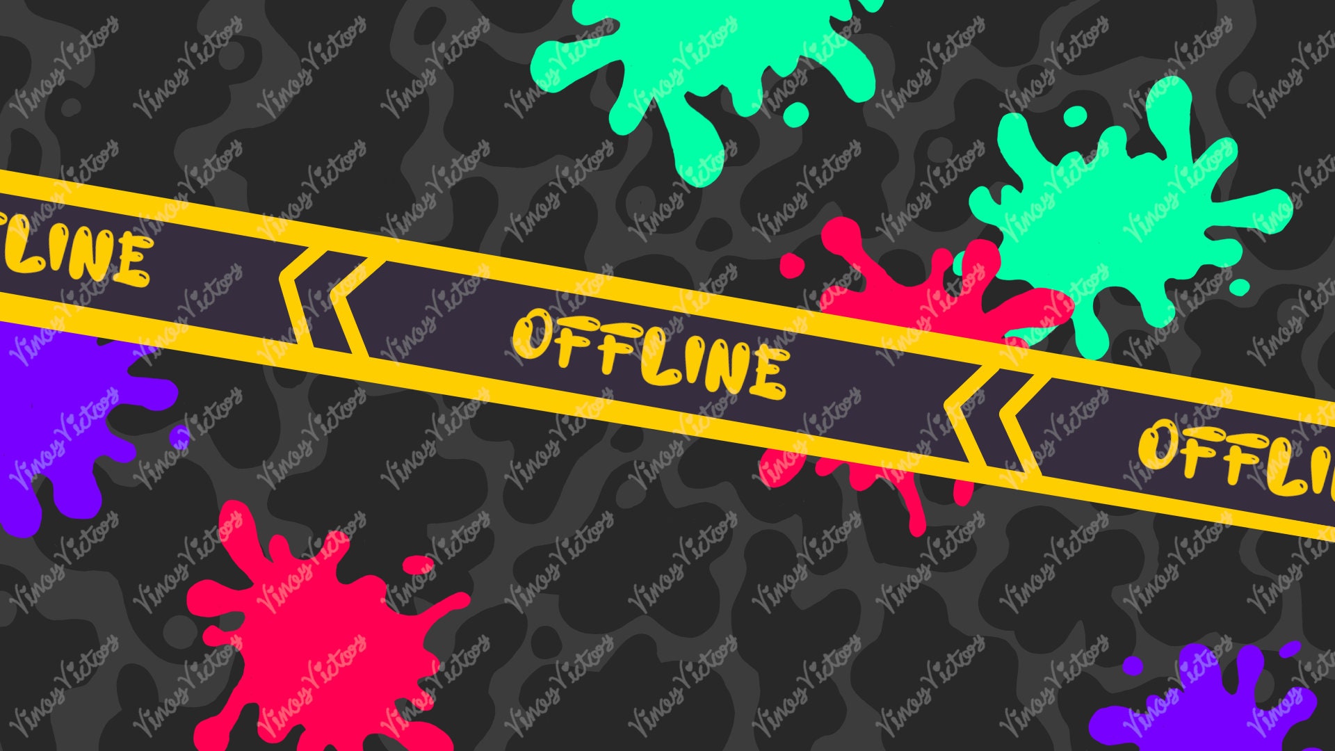 Splatoon Dark Ink Sticker Overlay and Scenes - Starting Soon, Be Right ...
