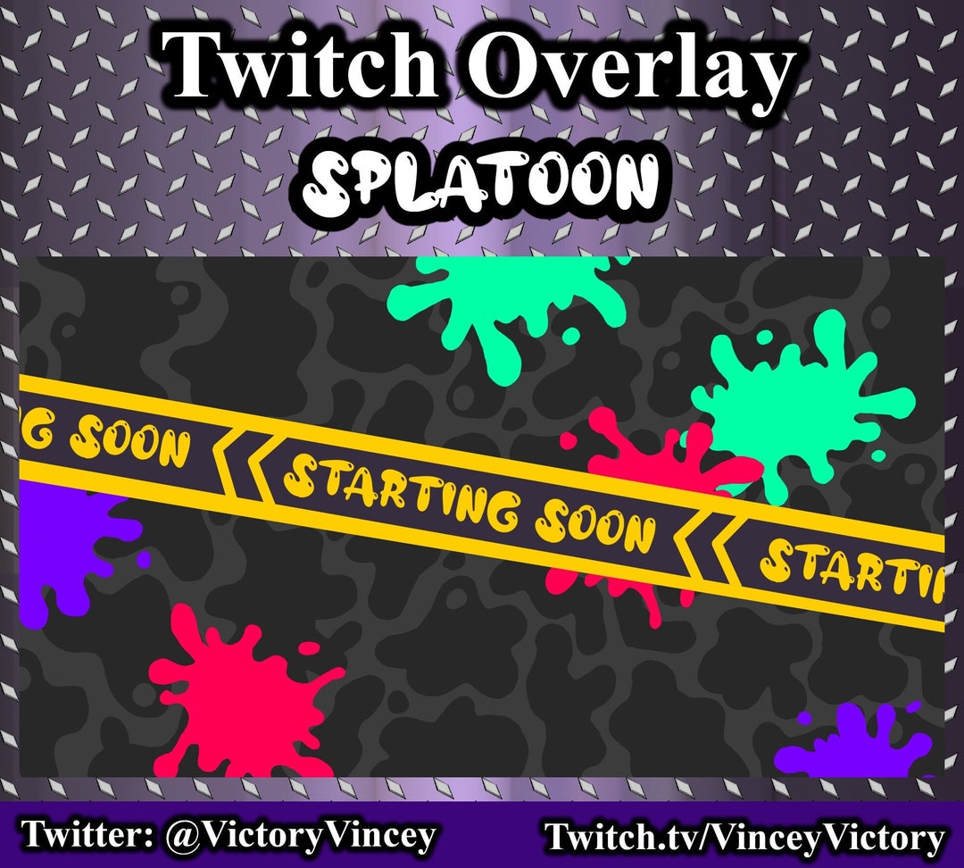 Splatoon Dark Ink Sticker Overlay and Scenes - Starting Soon, Be Right ...