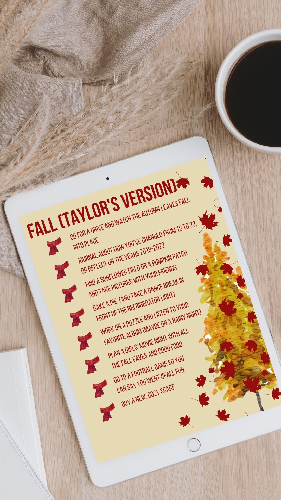 Fall taylor's Version, Fall Activity List, Red Taylor Version Fall ...