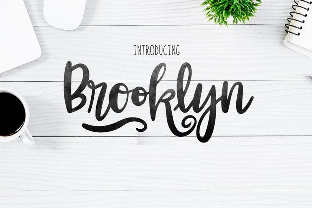 Brooklyn - Modern Chic Handwritten Script Font for Logos,branding ...