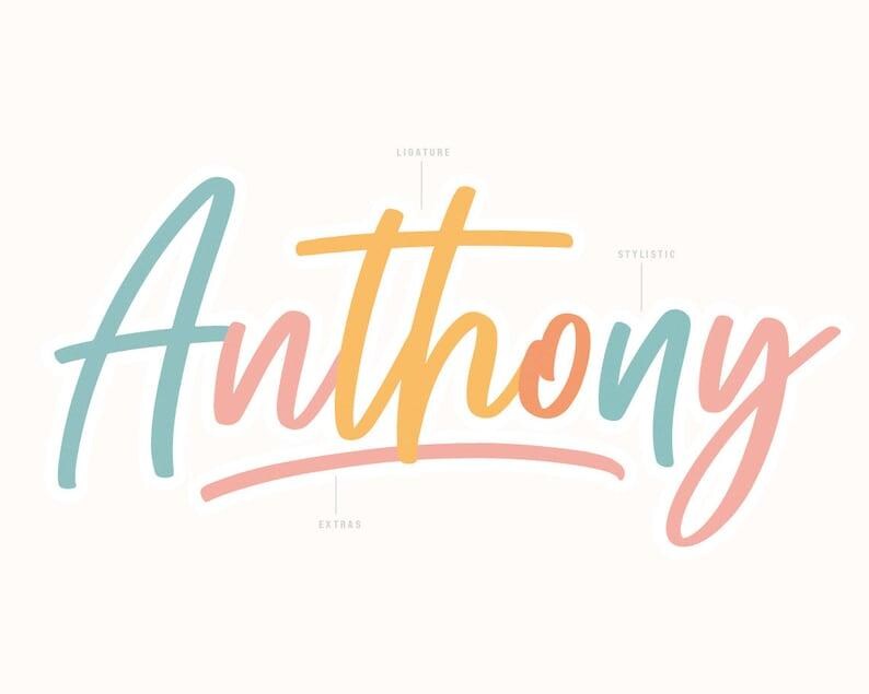 Anthony | Stylish Modern Signature Script Font for Logos, Branding ...