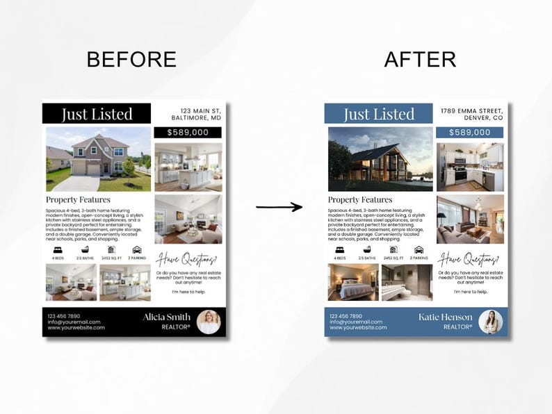 Just Listed Flyer Template for Realtors | Real Estate Marketing New ...