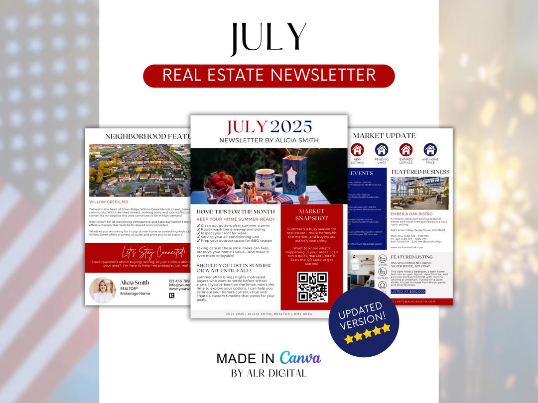 July Real Estate Newsletter for Realtors | Real Estate Marketing ...