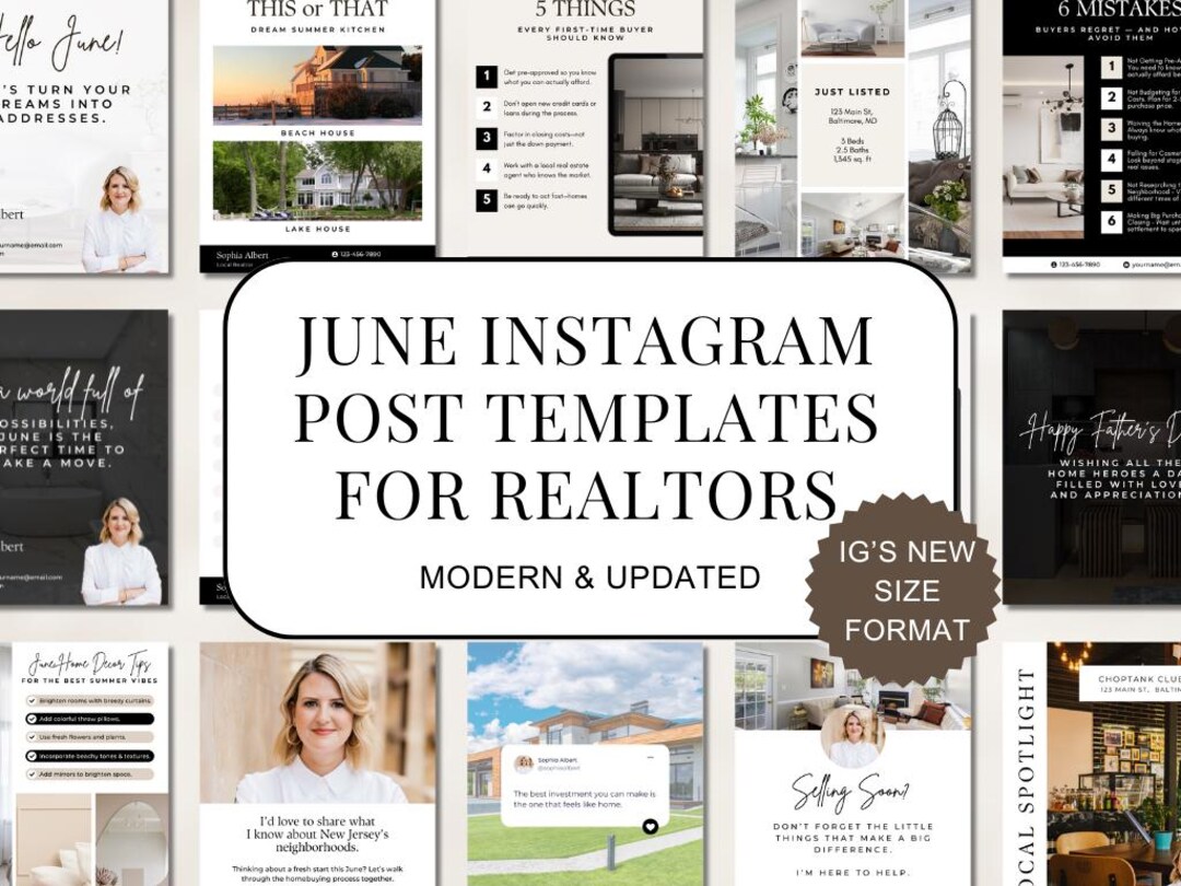 June Real Estate Marketing Templates for Realtors | June Instagram ...