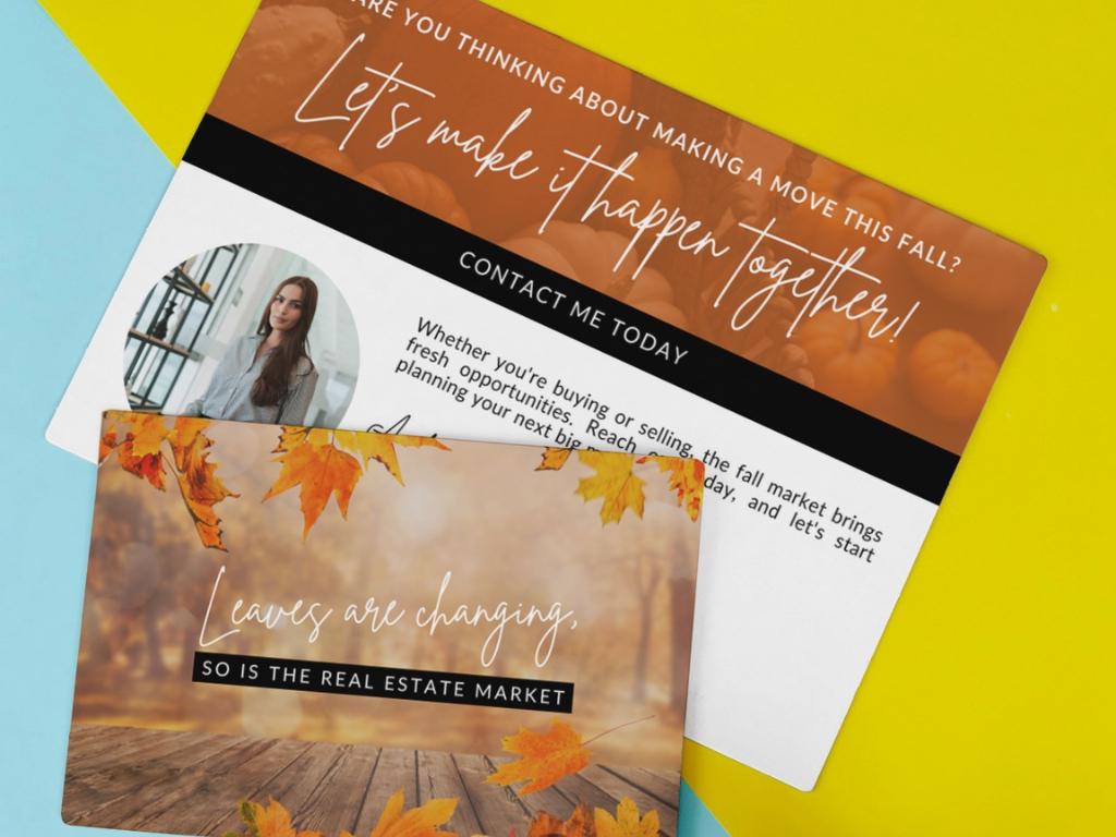 Real Estate Fall Postcards | Realtor Autumn Card | Realtor Farming Card ...