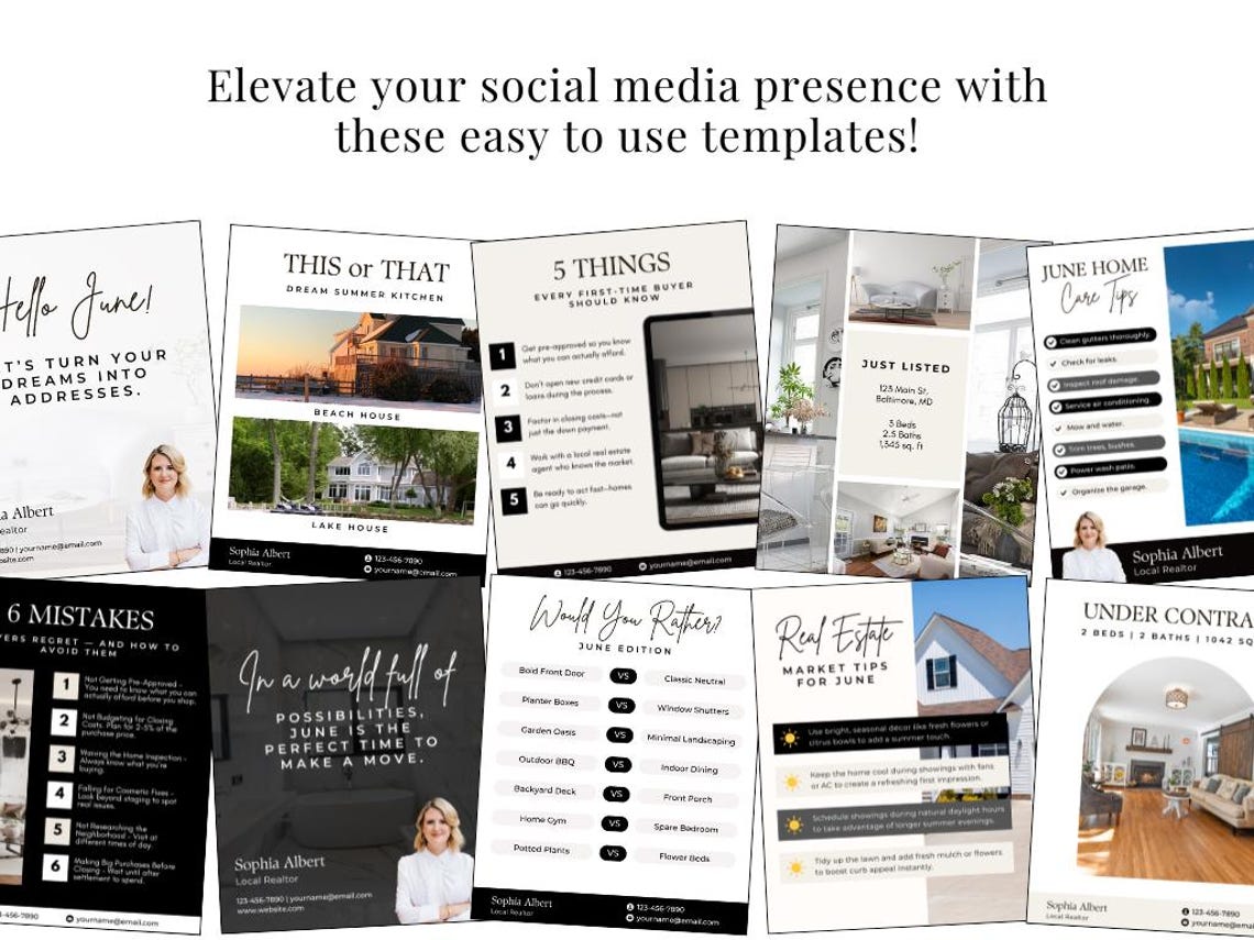 June Real Estate Marketing Templates for Realtors | June Instagram ...