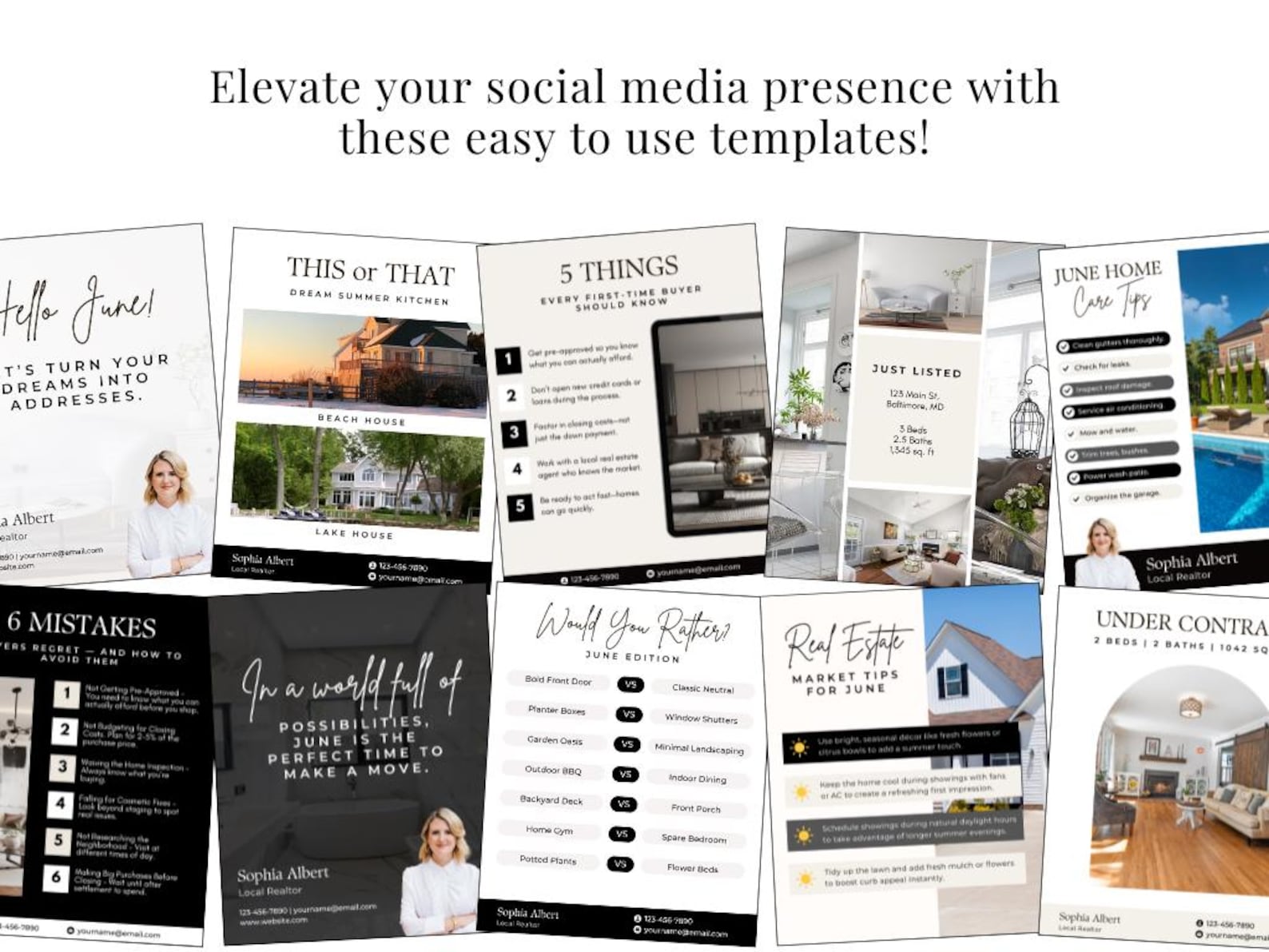 June Real Estate Marketing Templates for Realtors | June Instagram ...