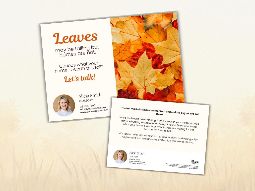 Fall Real Estate Marketing Farming Postcard | Editable Canva Real ...