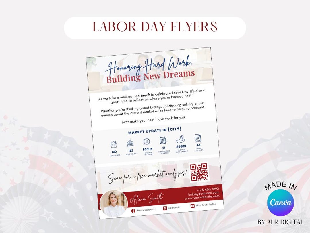 Labor Day Marketing Flyer for Realtors | Real Estate Labor Day ...