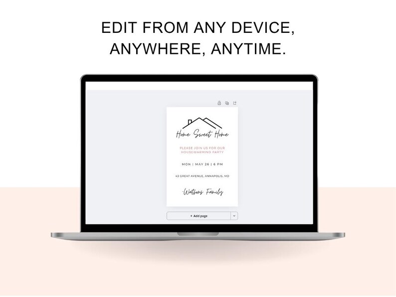 Editable Housewarming Party Invitation Template | Modern New Home ...
