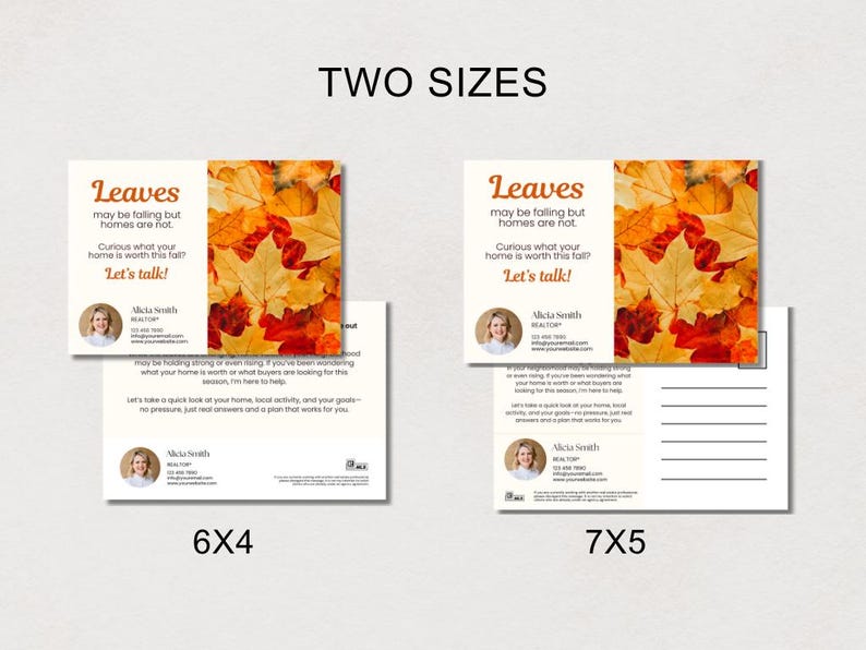 Fall Real Estate Marketing Farming Postcard | Editable Canva Real ...