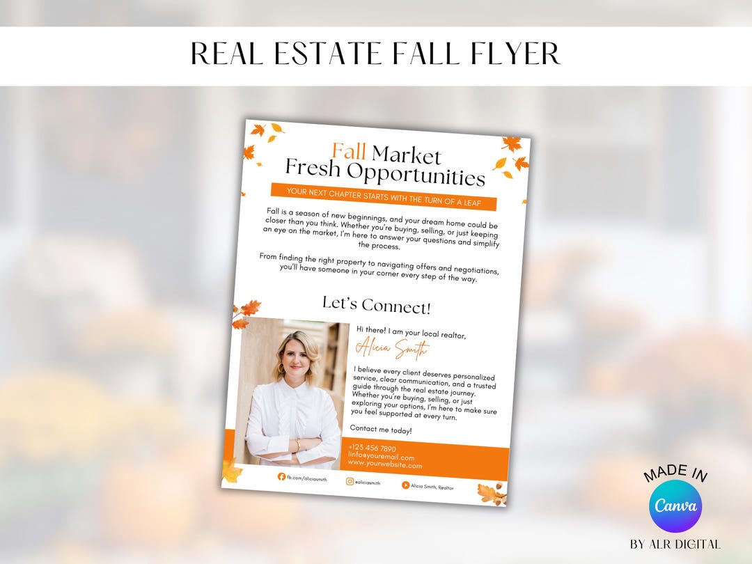 Fall Real Estate Flyer | Autumn Real Estate Flyer | Realtor Farming ...