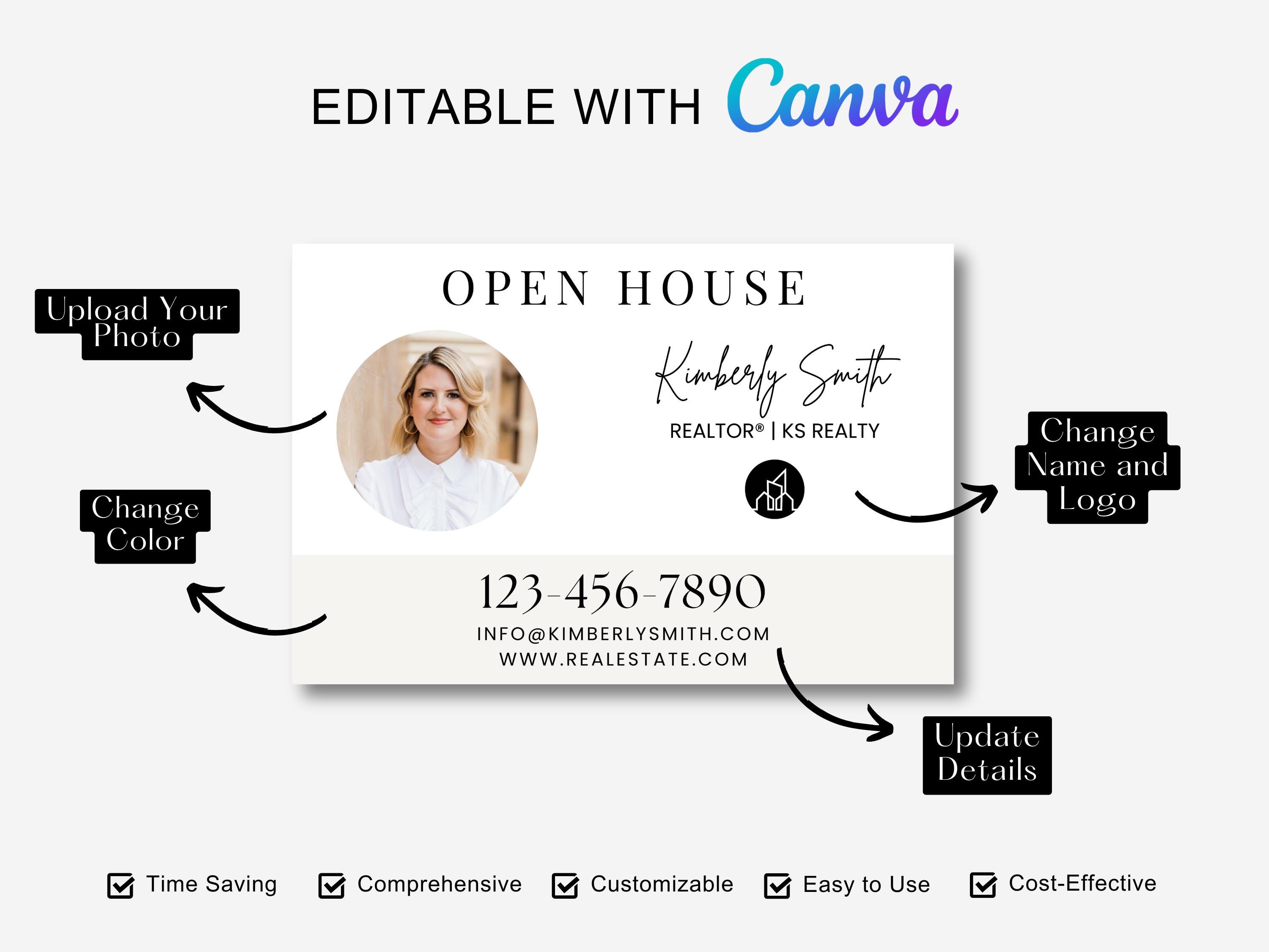 Modern Open House Sign Template for Realtors | Real Estate Open House ...