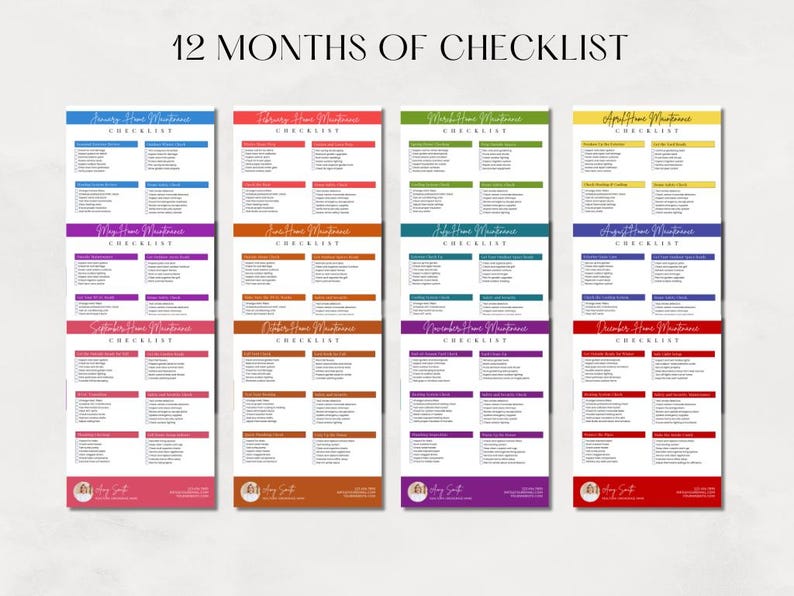 12 Months Home Maintenance Checklist | Home Maintenance Checklist for ...