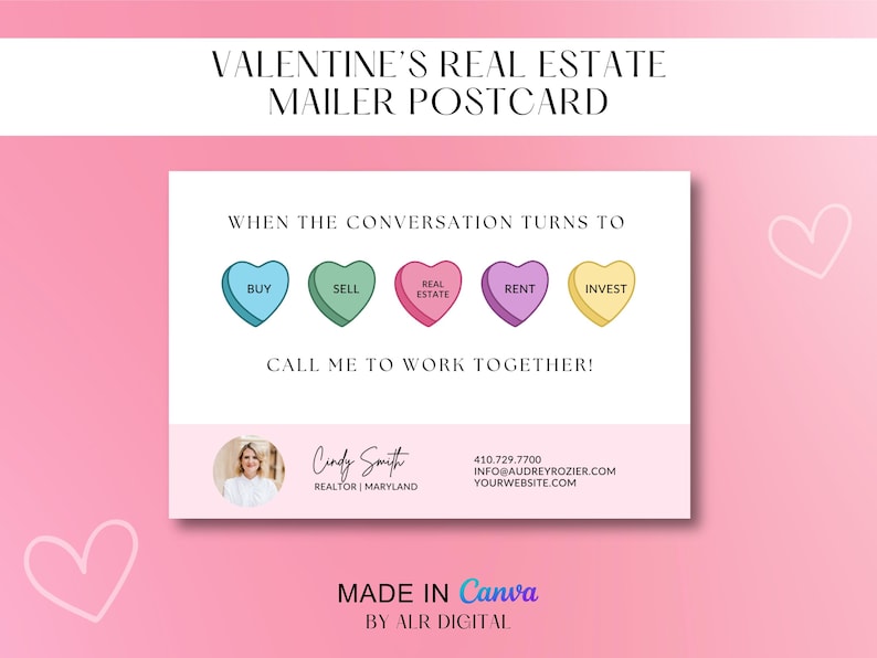 Real Estate Valentines Day Postcard | Realtor Real Estate Valentines ...