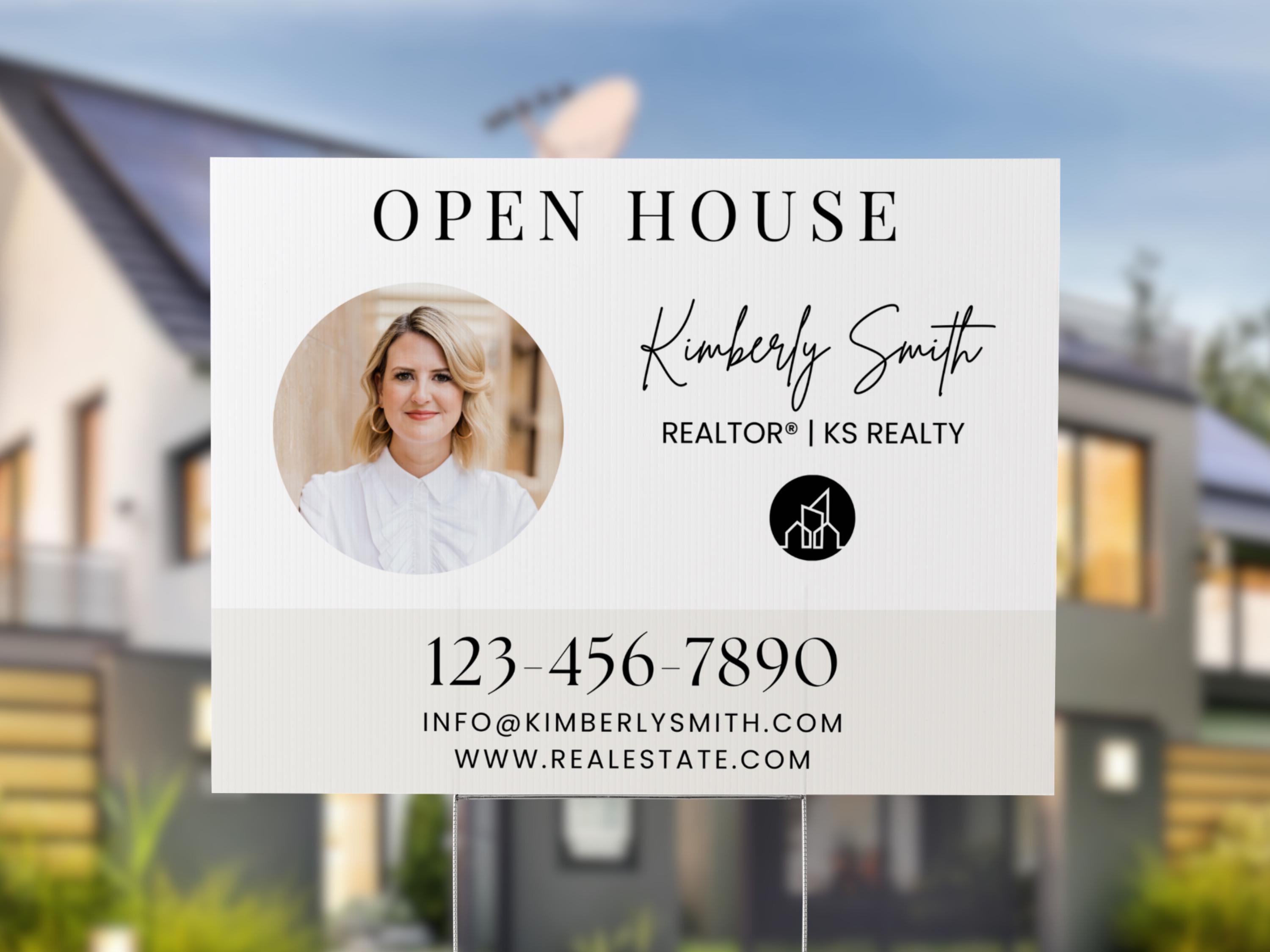 Modern Open House Sign Template for Realtors | Real Estate Open House ...