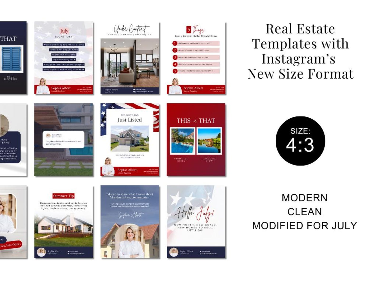July Real Estate Marketing Templates for Realtors | July Instagram ...