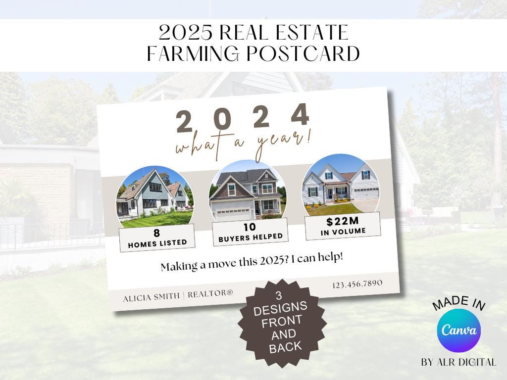 Real Estate Farming Postcard 2025 | Realtor Postcards | Real Estate ...