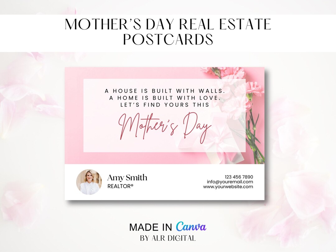 Real Estate Happy Mother's Day Postcard | Mother's Day Postcard Realtor ...