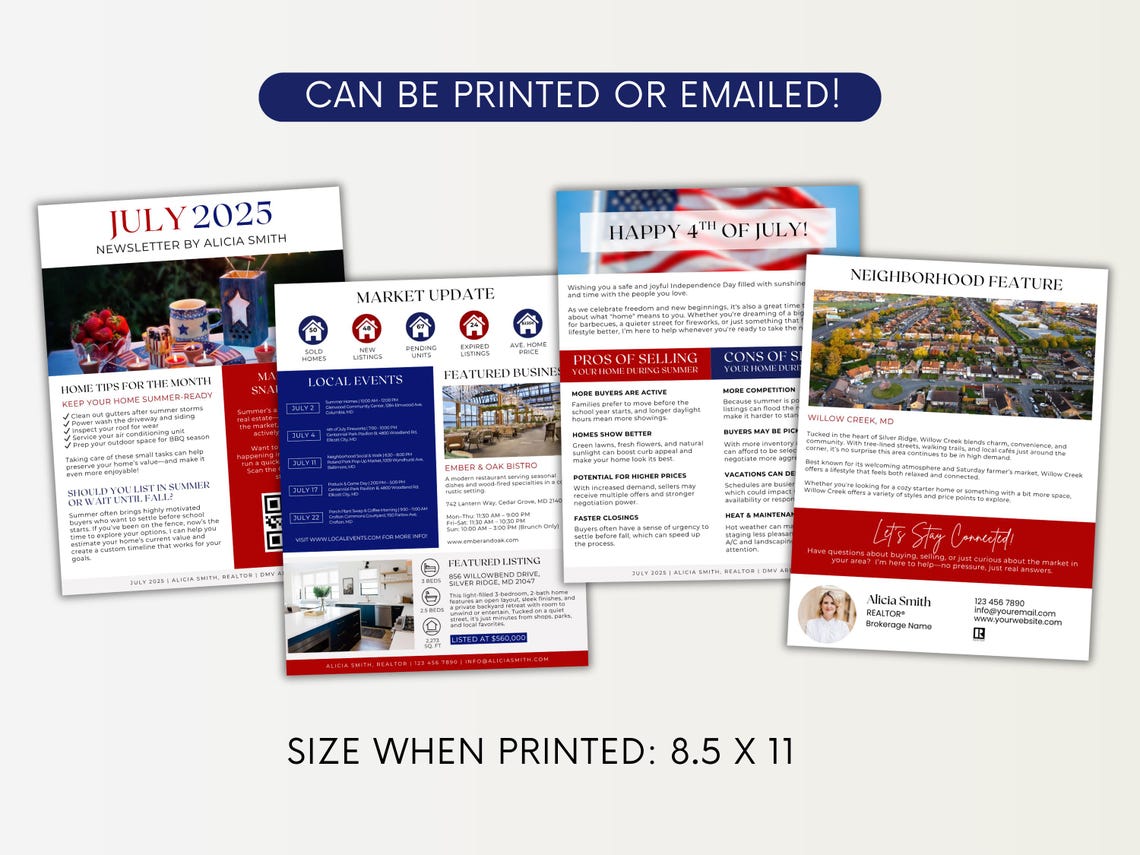July Real Estate Newsletter for Realtors | Real Estate Marketing ...