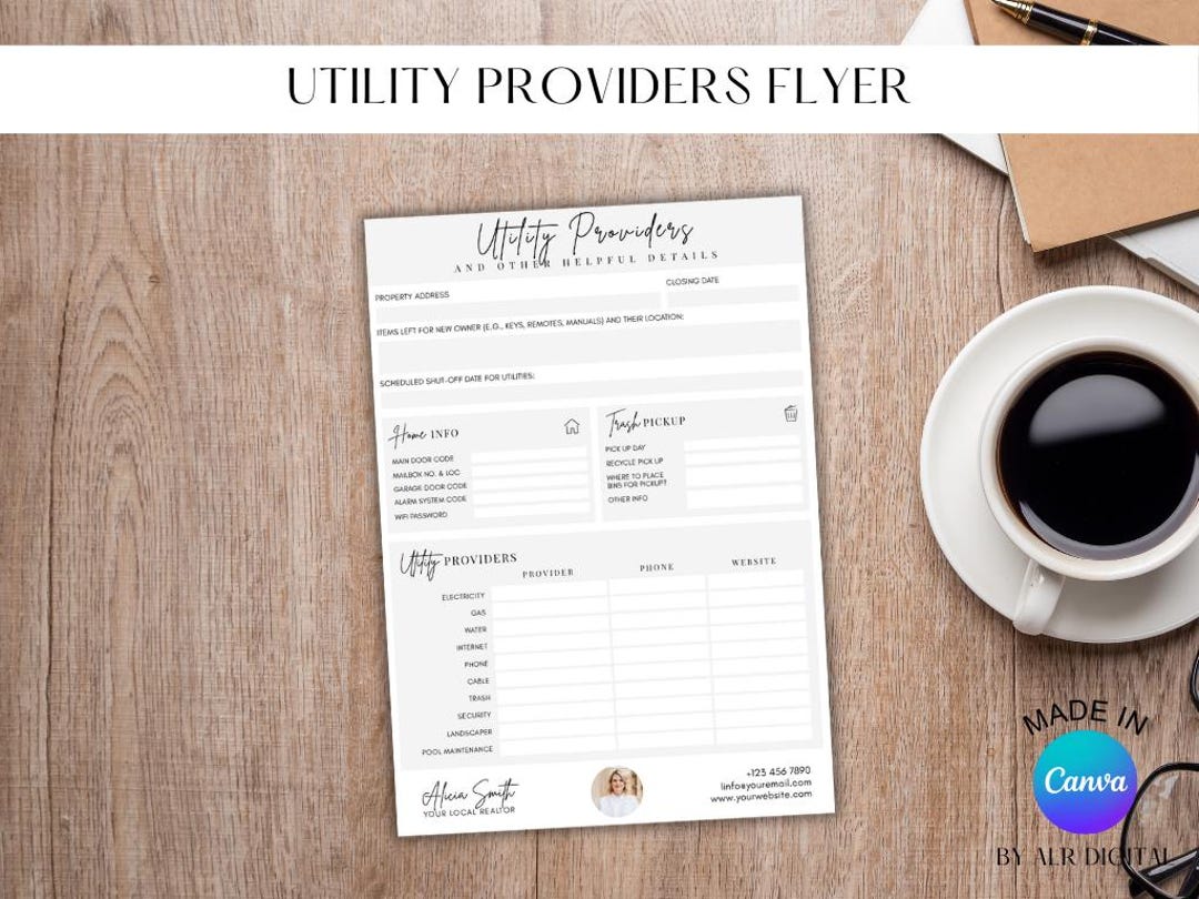 Utility Providers Template for Realtors | Real Estate Utility Providers ...