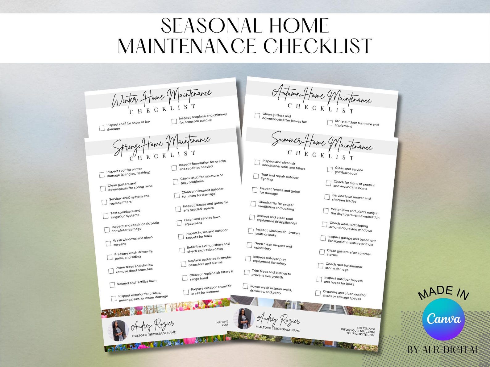 Seasonal Home Maintenance Checklist | Quarterly Home Maintenance ...