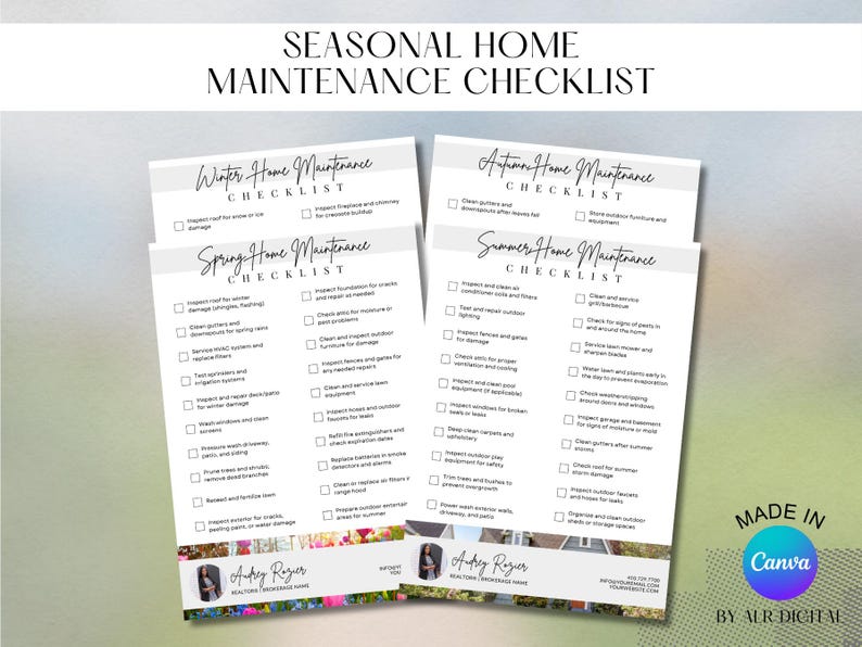 Seasonal Home Maintenance Checklist | Quarterly Home Maintenance ...