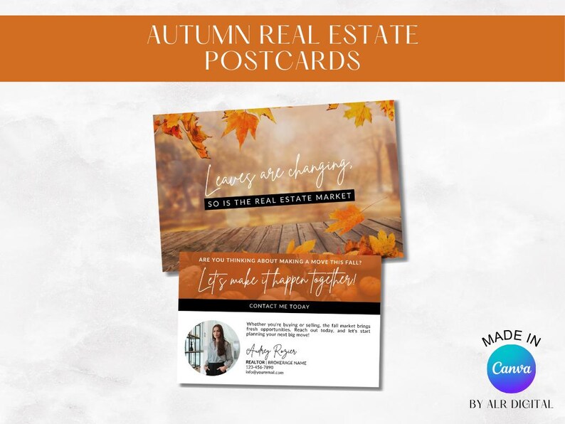 Real Estate Fall Postcards | Realtor Autumn Card | Realtor Farming Card ...