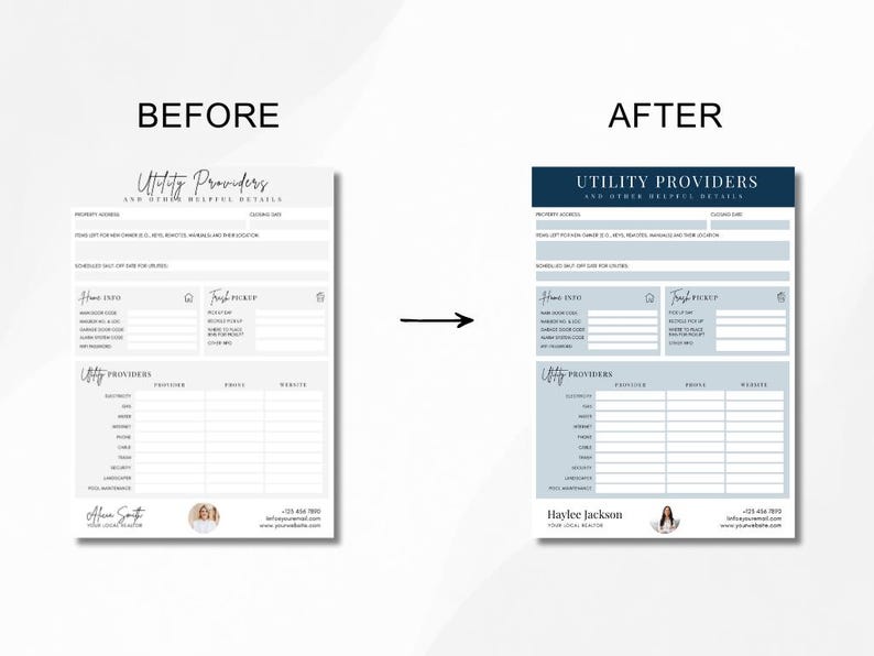 Utility Providers Template for Realtors | Real Estate Utility Providers ...