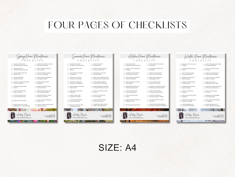 Seasonal Home Maintenance Checklist | Quarterly Home Maintenance Checklist for Real Estate ...