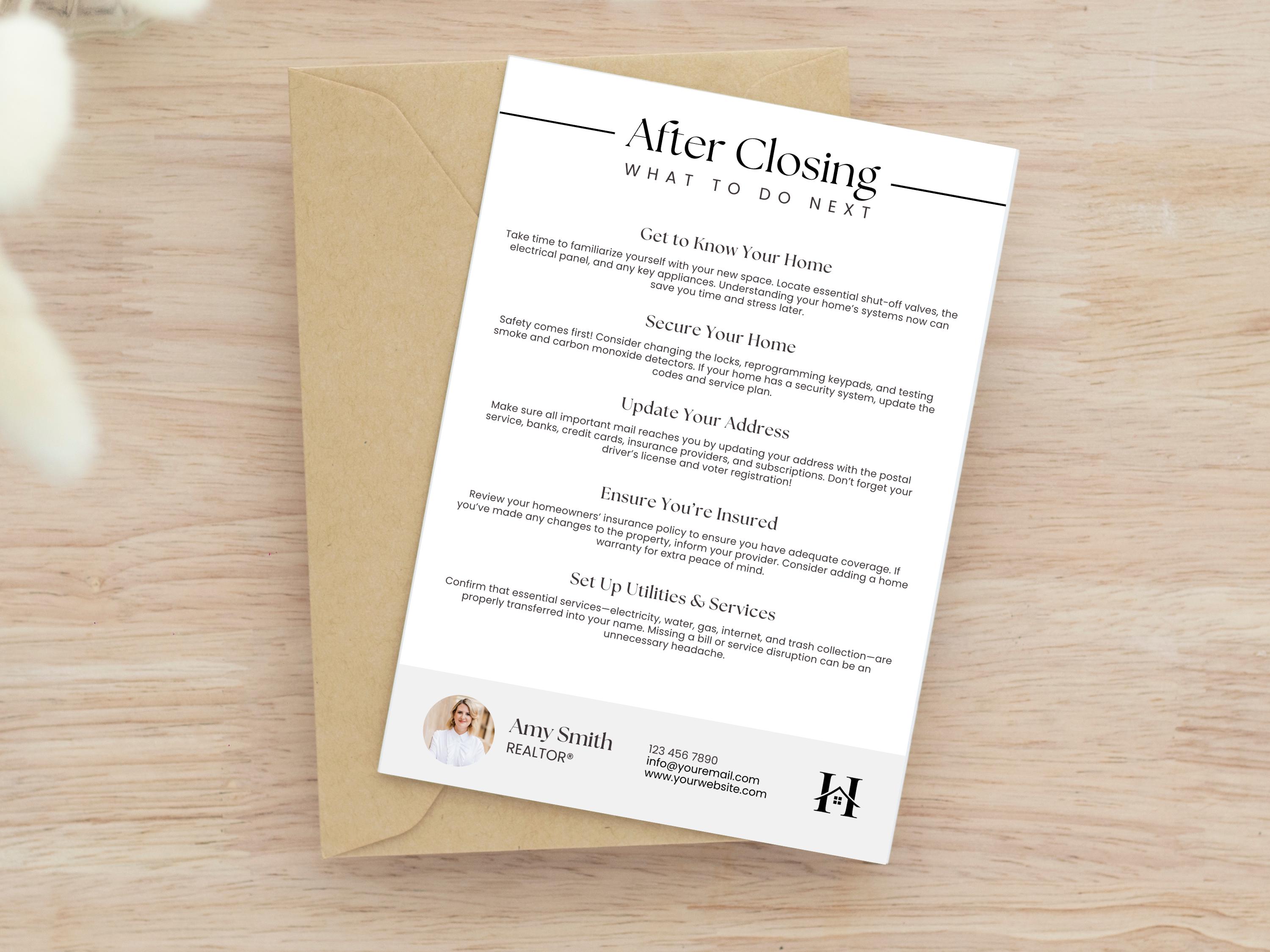Closing Flyer for Realtors | Real Estate Marketing Template | Closing ...
